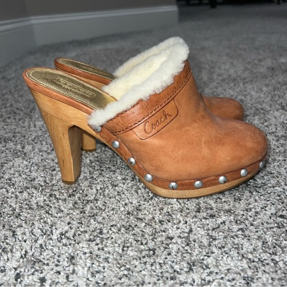 Coach | Shoes | Coach Fur Clog Heels | Poshmark